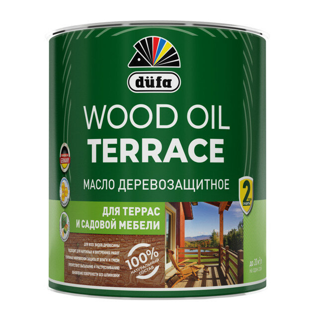 Масло деревозащитное DUFA Wood OIL Terraсe 0,8л бесцветное, арт. МП00-011137
