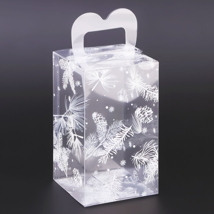 Коробка подарочная новогодняя складная ПВХ «Метель» 12×7×7