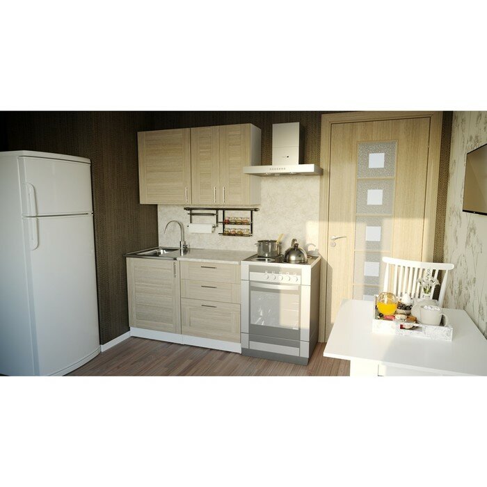 Кухонный гарнитур прямой «Лира лайт», 1200 мм, цвет ясень шимо светлый