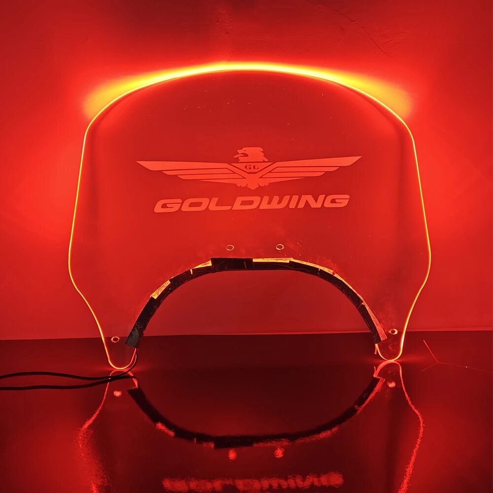 GL1800 черное заднее лобовое стекло, светодиодная подсветка, лобовое стекло для Honda Красный