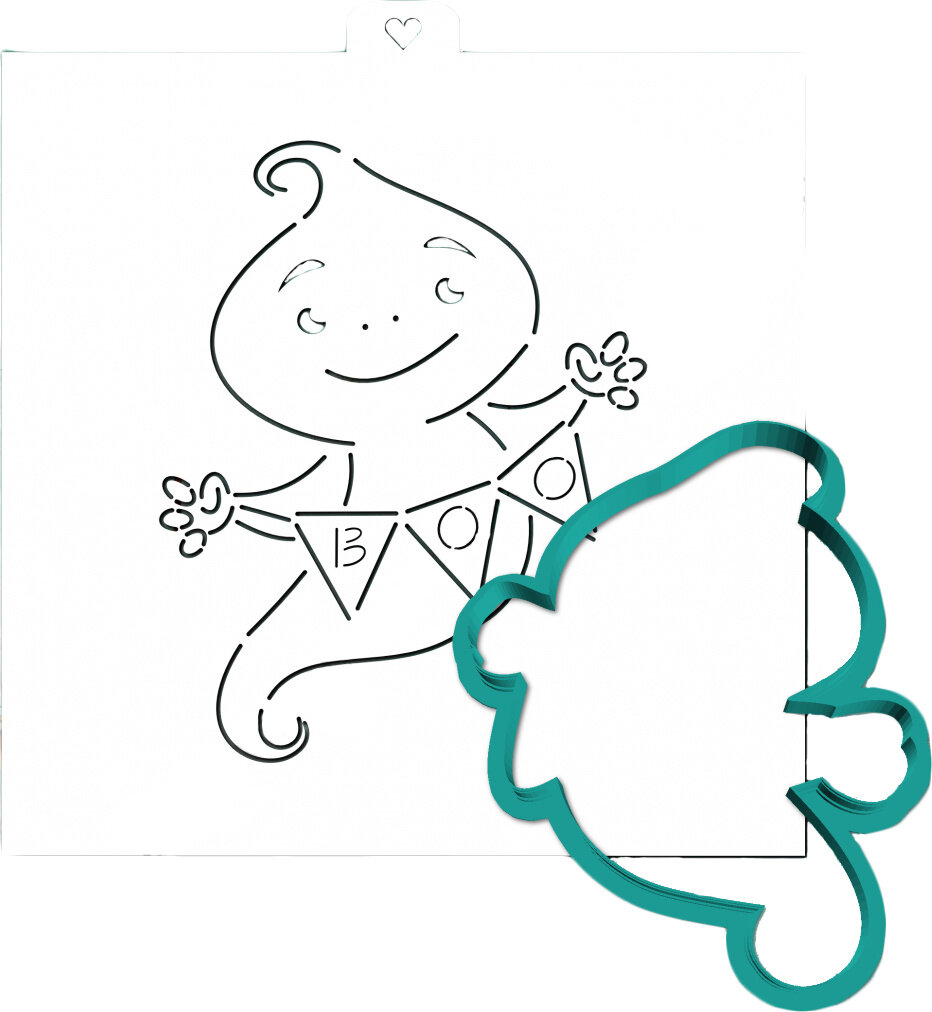 Трафарет для мастики/марципана Привидение 11,5 см. с вырубкой Lubimova (Набор из 3 шт.)