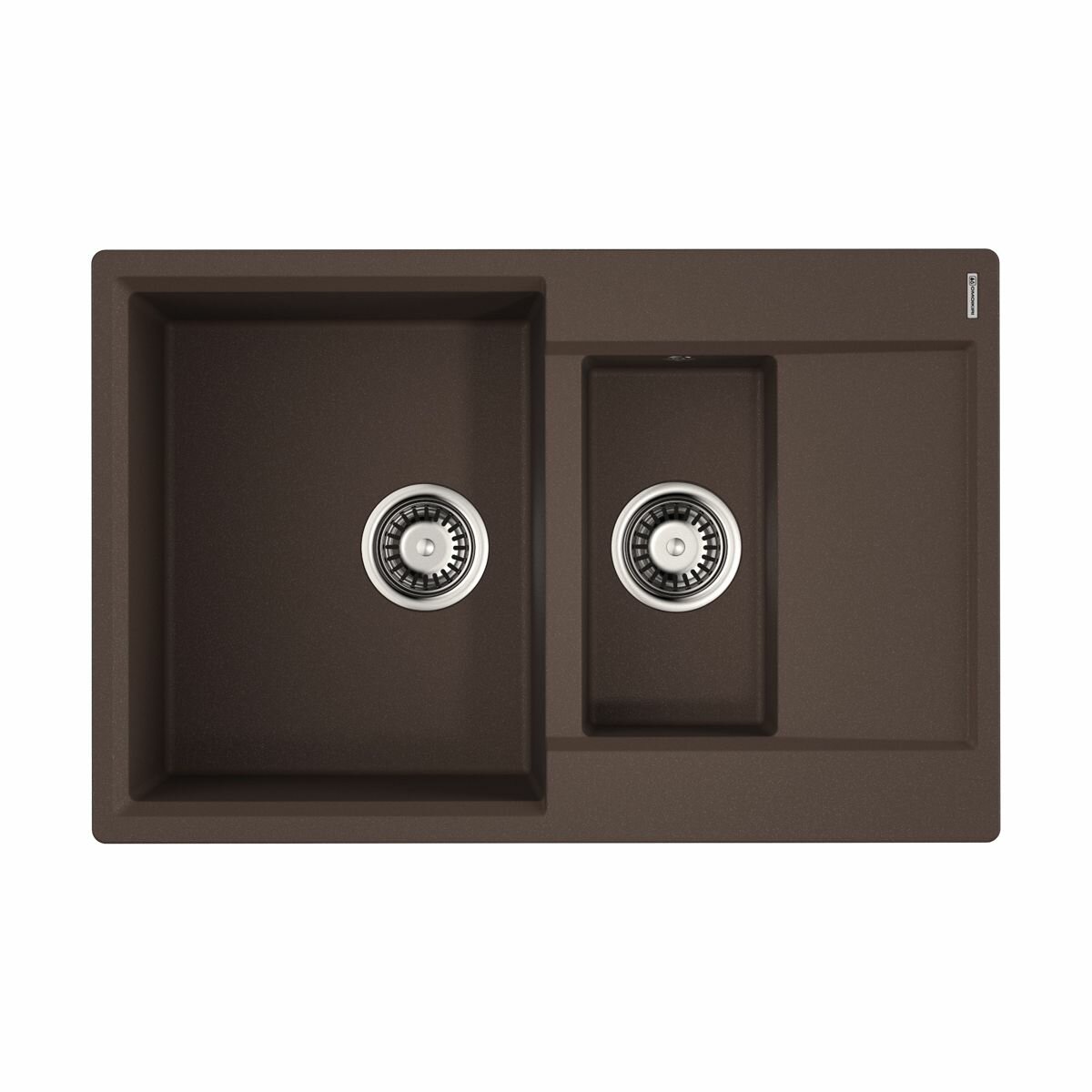 Кухонная мойка OMOIKIRI Daisen 78-2T-DC, искусственный гранит/tetogranit/темный шоколад