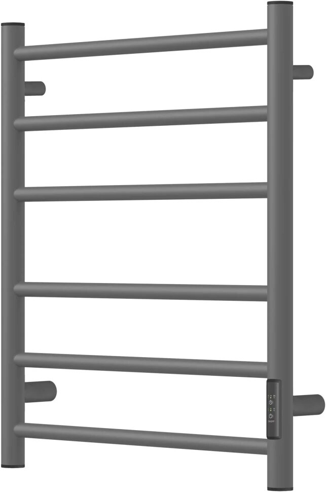 Полотенцесушитель электрический Point Аврора П6 PN10856GR 600x532, диммер правый, графит матовый