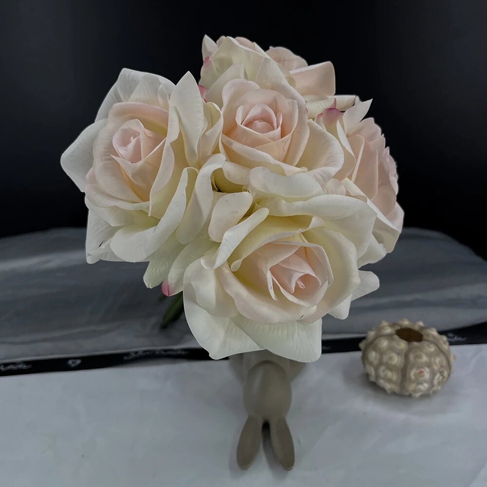 SunMade шелковый букет роз для свадьбы B-Champagne Pink