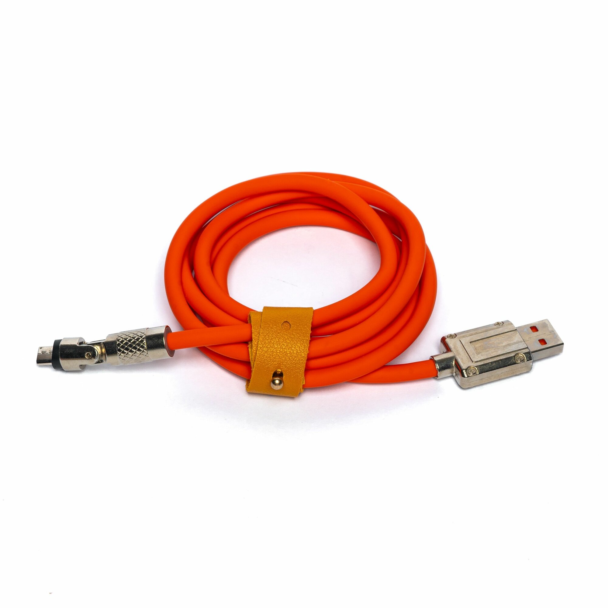 Кабель зарядный Vivacat с USB на Micro USB, вращающийся на 540, для передачи данных, быстрая зарядка, 1.5 метра, оранжевый