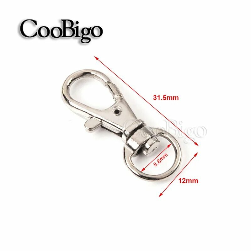 Металлические карабины CooBigo 10 шт, серебристые 10 Pcs, 8.8mm