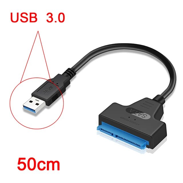 Кабель-удлинитель USB 3.0 SATA 50-20 см для подключения внешних SSD/HDD дисков 2.5 USB 3.0-50cm