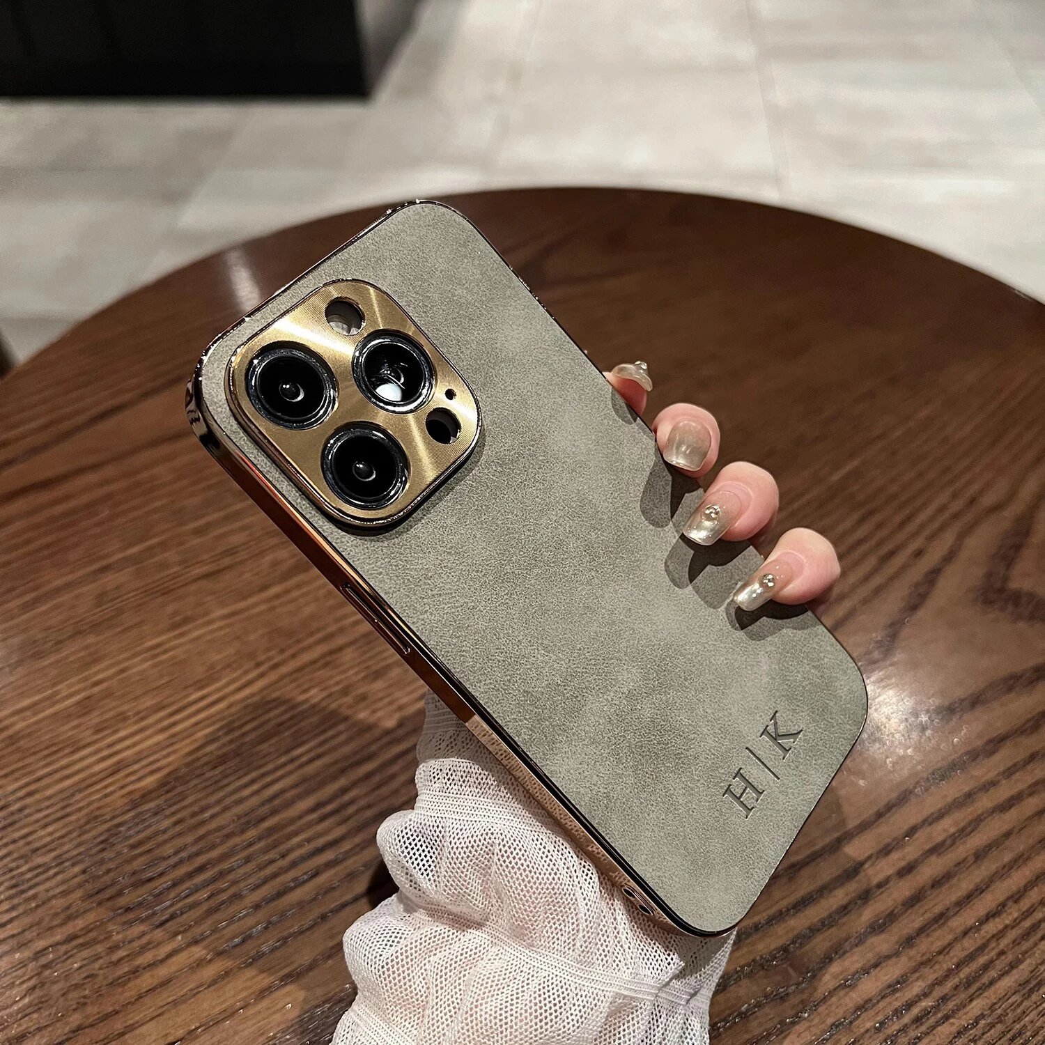 Персонализированный чехол с именем из инициала для iPhone 17, 16, 15, 14, 13, 12, 11 Pro Max, бампер из овечьей кожи, 17 Air Pro gray 3, for iPhone 12Pro Max