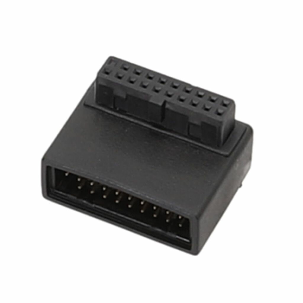 USB3.0 19-контактный адаптер-удлинитель папа-мама 20-контактный угловой преобразователь 90 градусов для разъема материнской платы