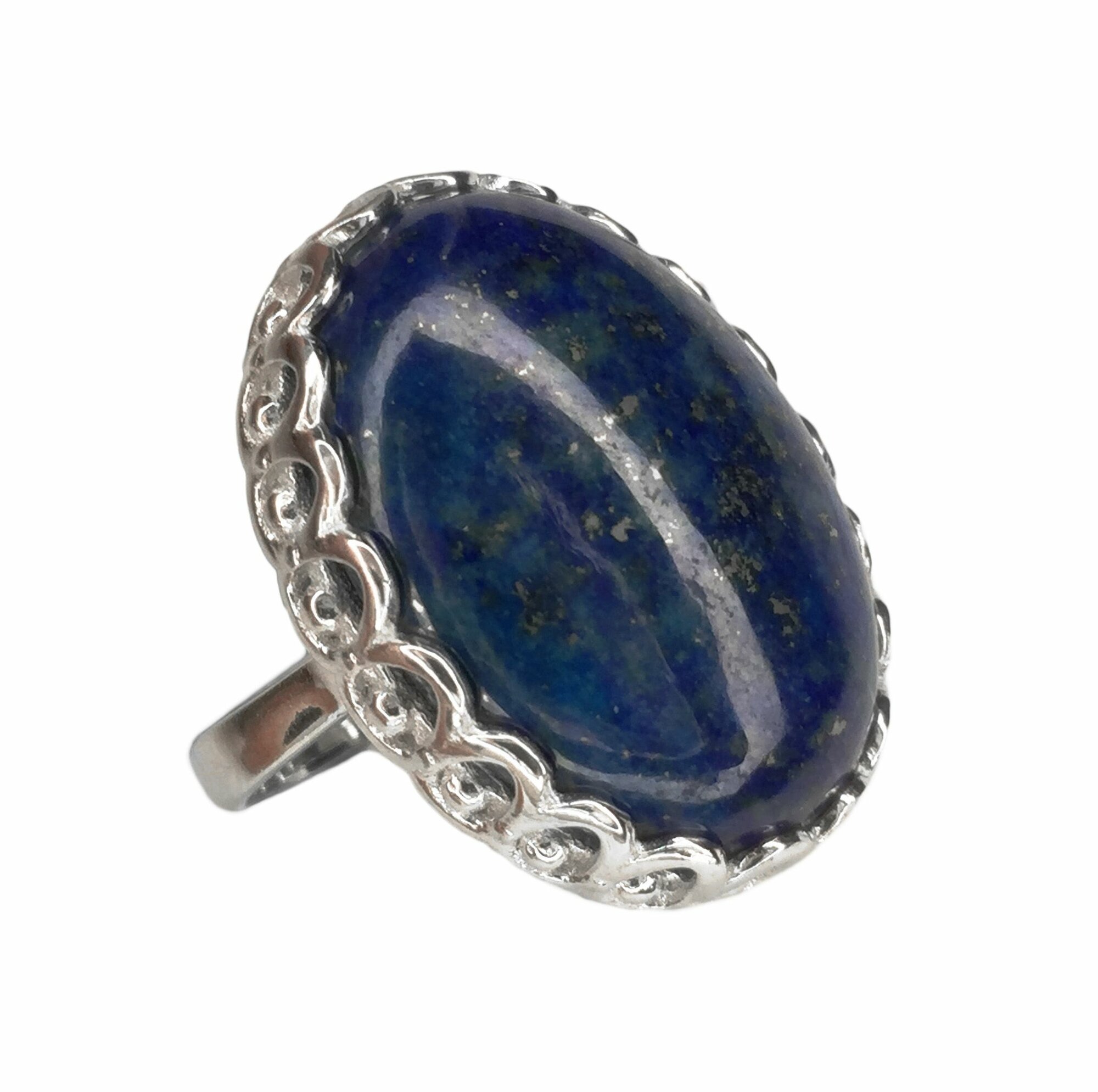Кольцо тонкое, серебро, 925 проба, родирование, лазурит