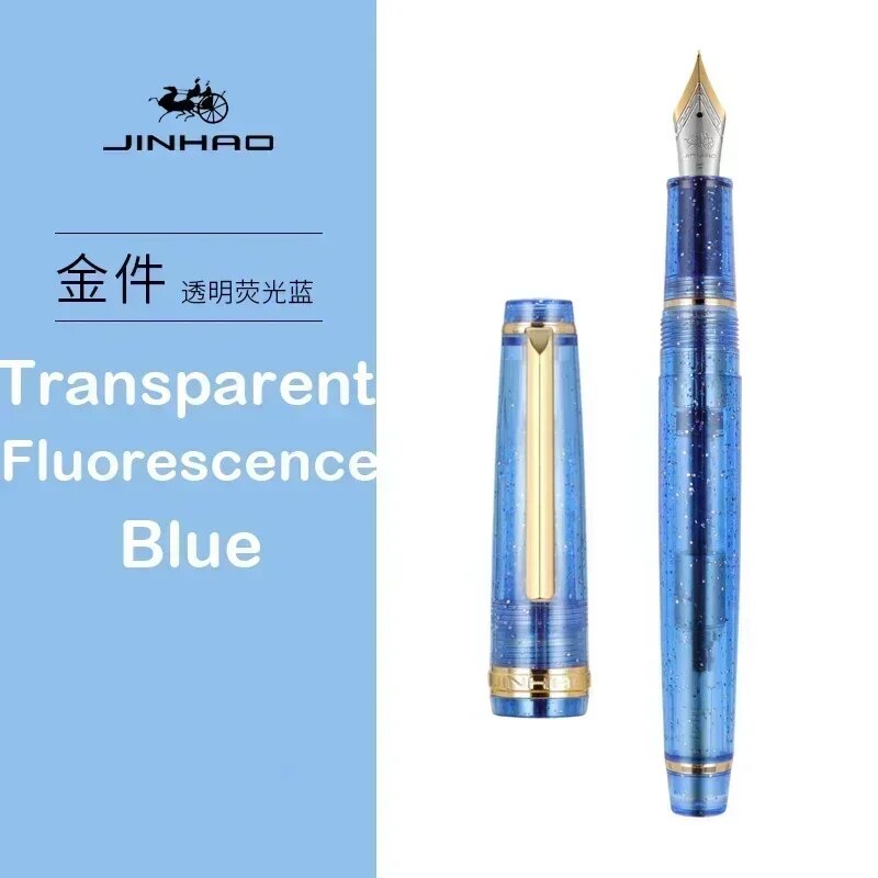 JinHao 82 перьевая ручка нержавеющая сталь Синий, EF, Clear Blue