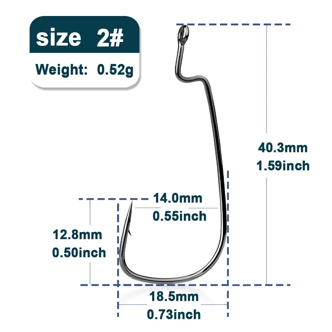Крючок для рыбалки Size 2, Gap 14.0mm