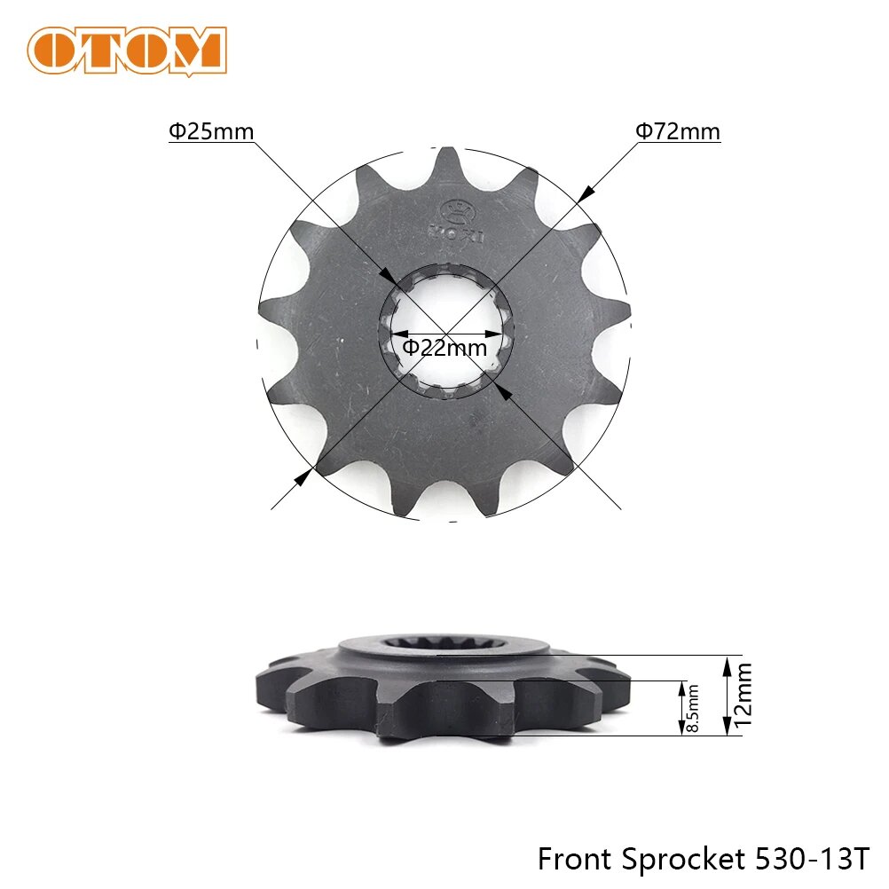 Передняя Звездочка для мотоцикла OTOM 13T 14T 520 530, цепное колесо для Chain 530-13T