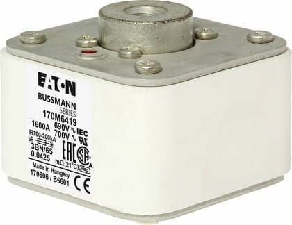 Предохранитель BUSSMANN 170M6419 быстродействующий с характеристикой AR, 1600А, 690VAC, 3BN/65, 1 шт