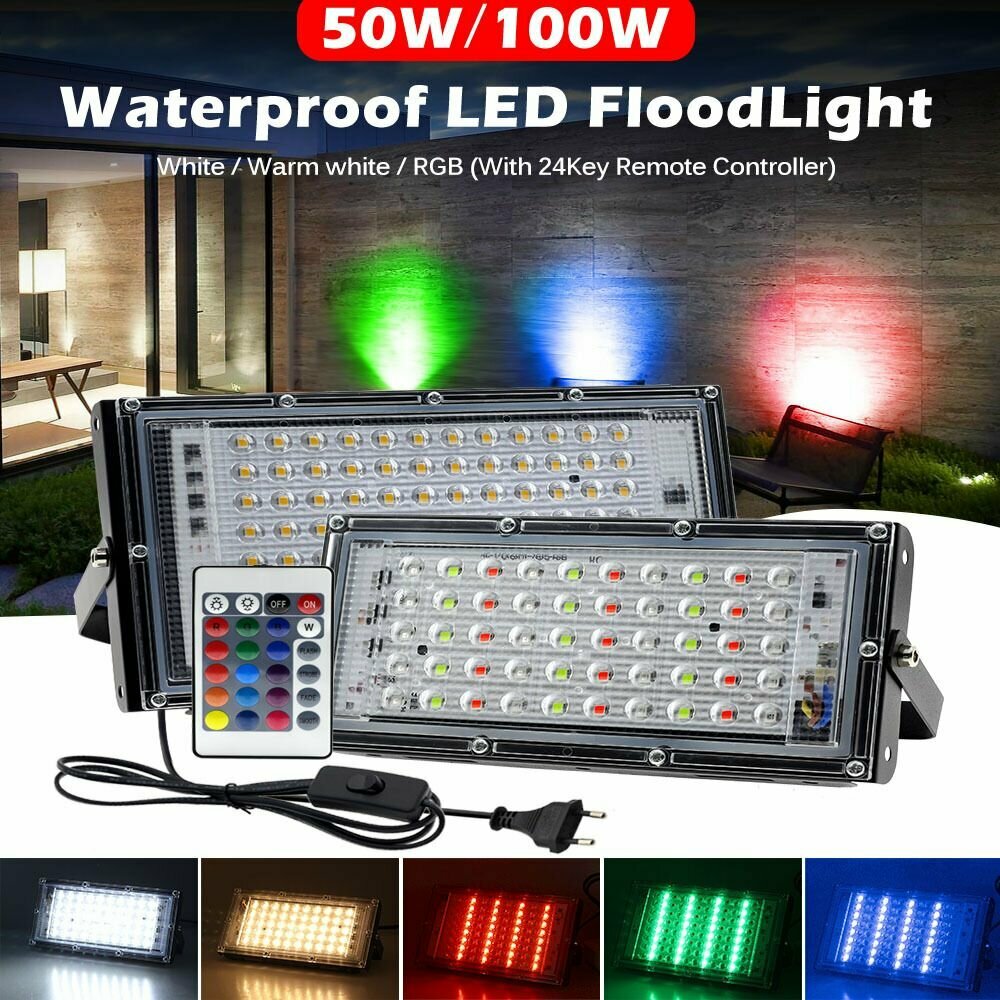 Ультрафиолетовый прожектор UV LED / УФ лампа / 50 вт, 395-400 нм