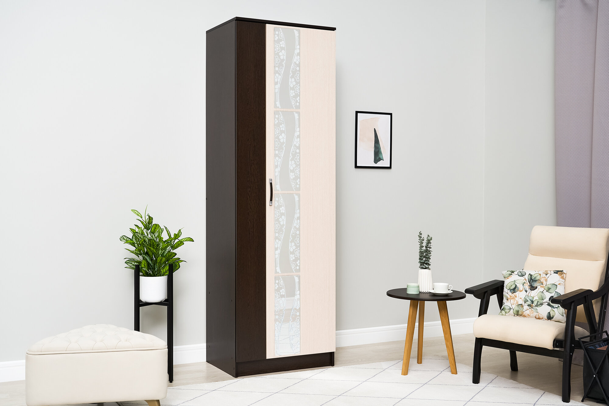 Шкаф для одежды Нонтон Марта-15, венге / дуб белфорд 70 см