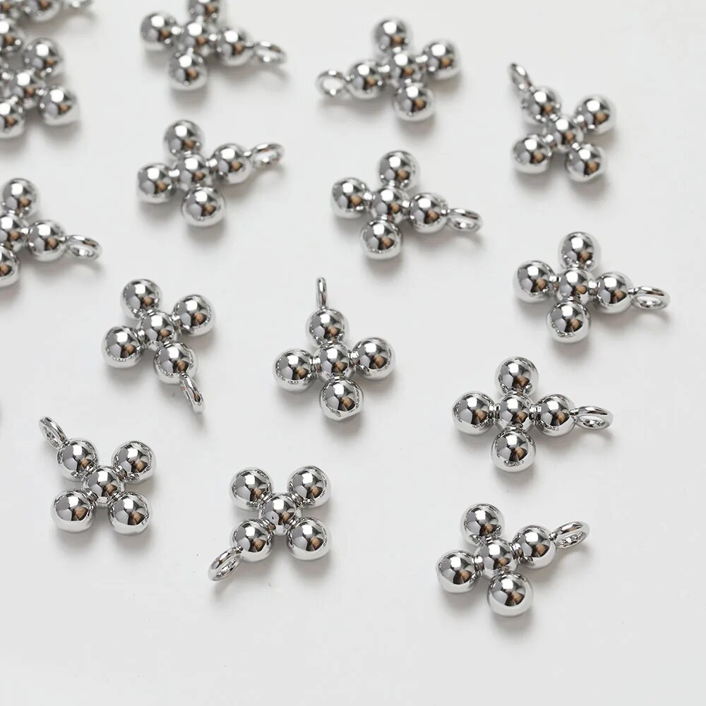 Золотые позолоченные латунные бусины кресты для ожерелий 4 шт Platinum