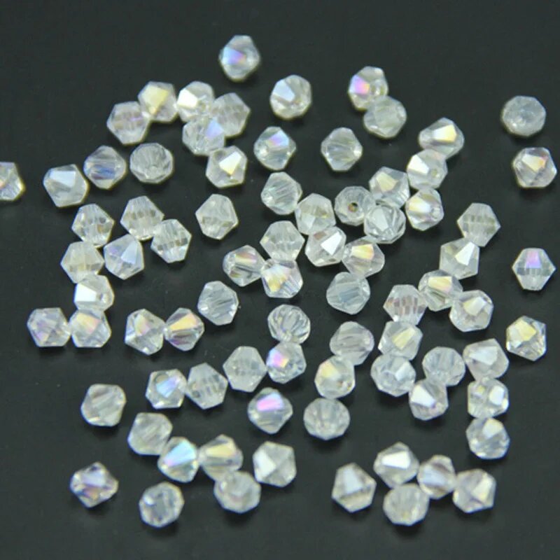 BTFBES кристаллы бусины биконусные 4 мм 100 шт 015 white