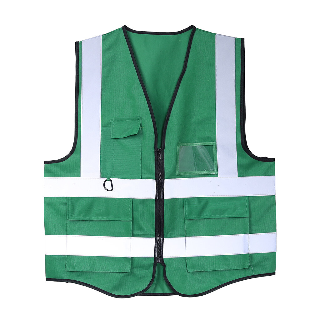 HI-VIS Safety Vest с застежкой-молнией для светоотражающей для охраны пиджака 5 карман карман