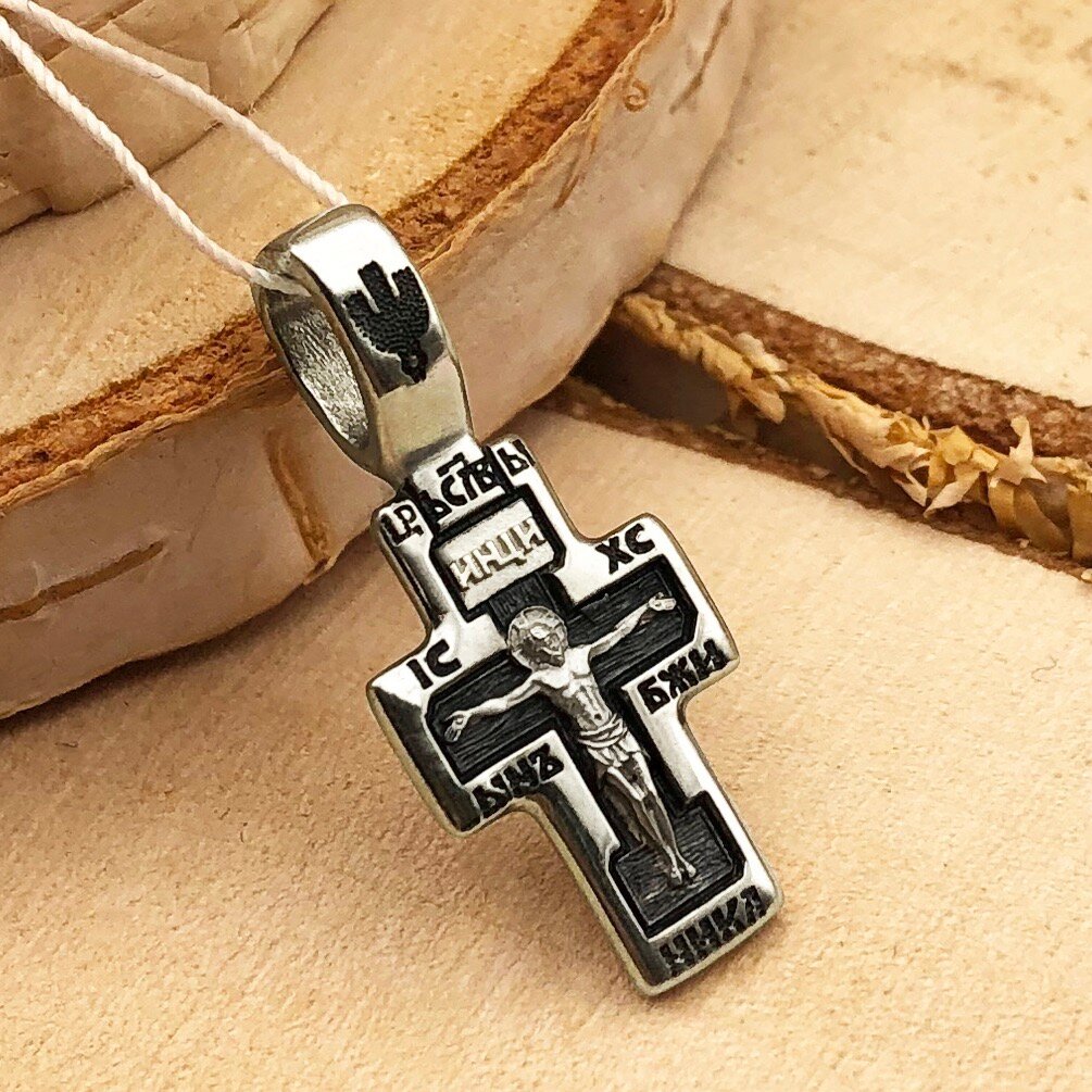 Крестик, серебро, 925 проба, оксидирование, чернение