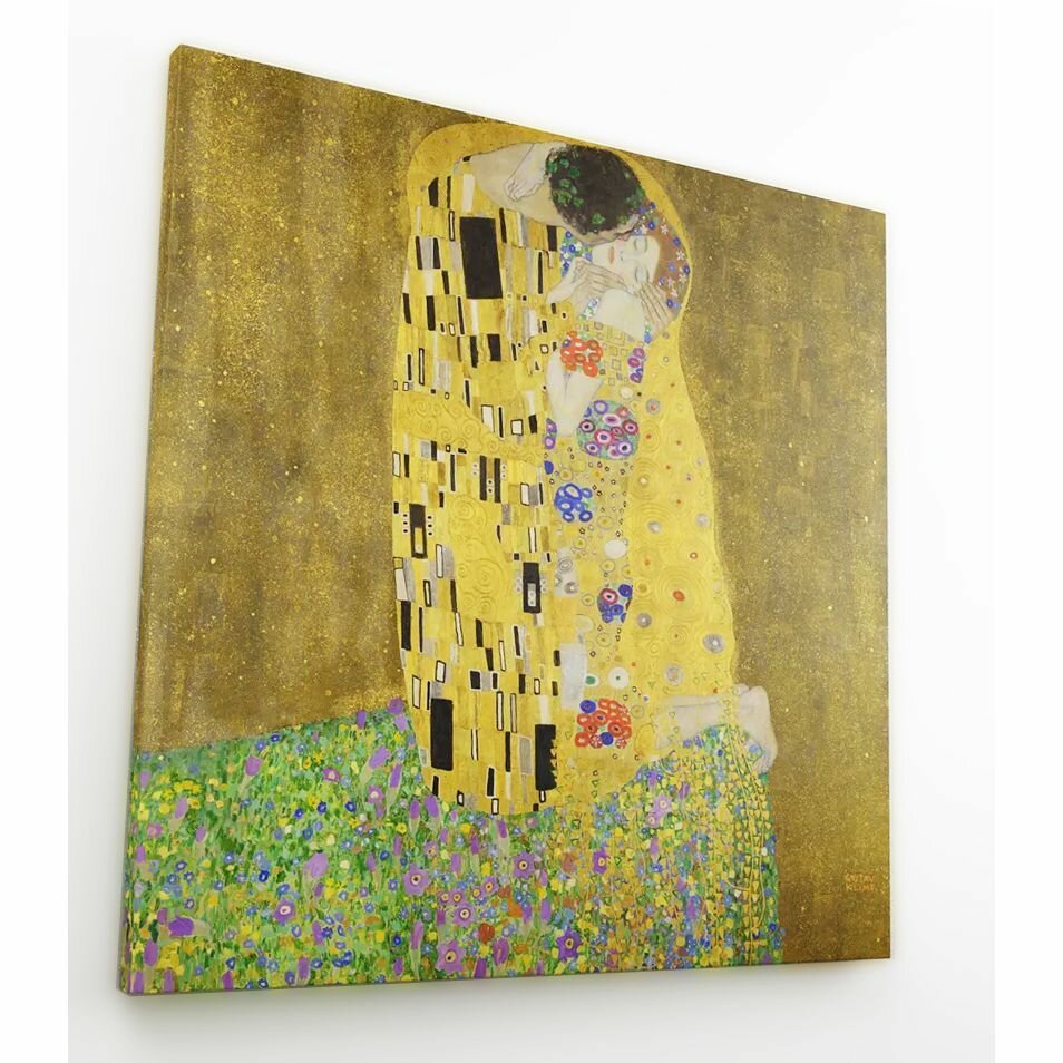 Картина на холсте, репродукция Поцелуй - Густав Климт