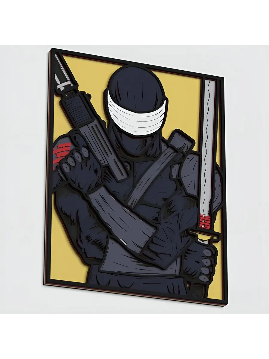 3D Картина по номерам из дерева Змеиные Глаза, 23x30 см