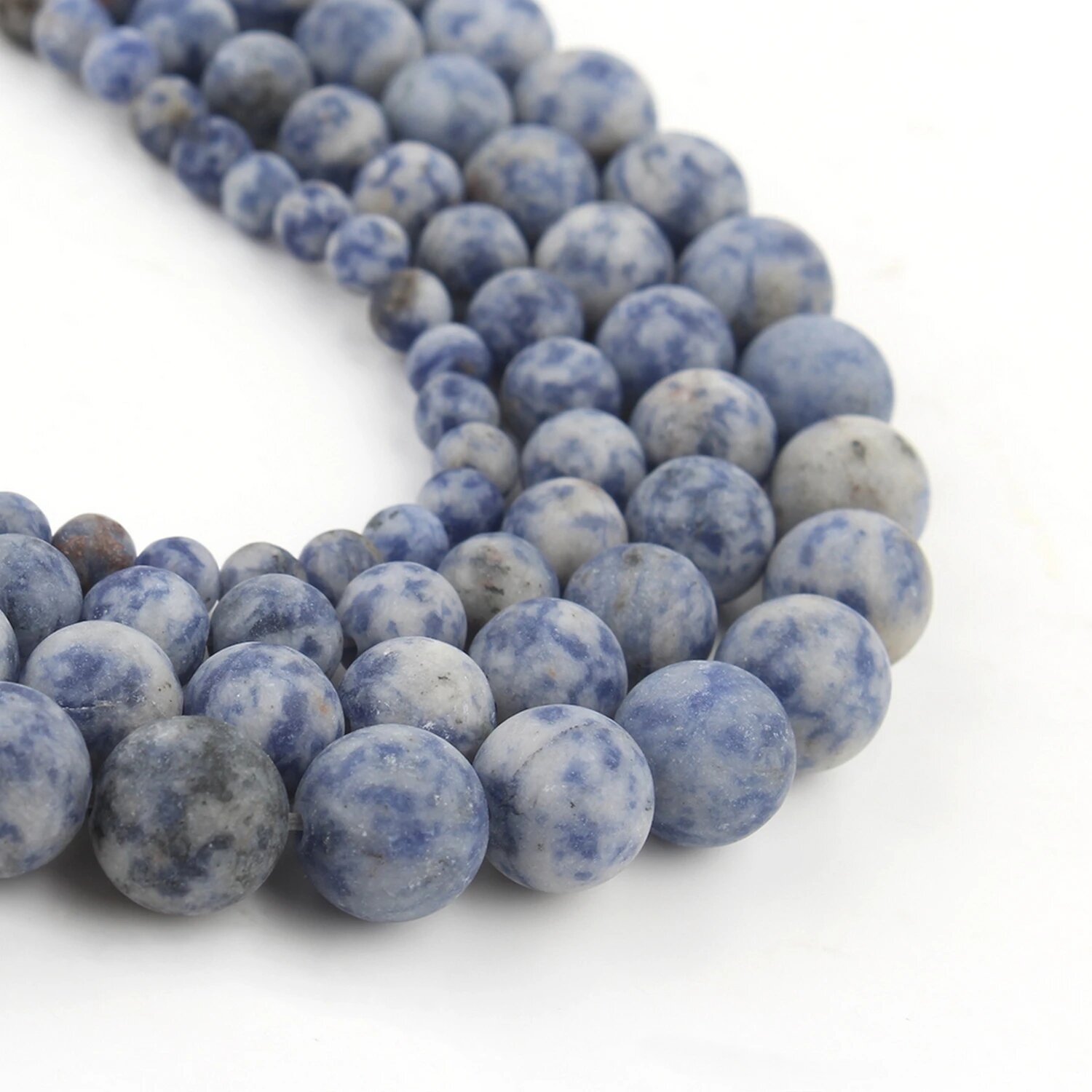 Бусины из натурального камня NPCXSZ, синие, Темно-синий, 6mm about 61pcs, blue spot jesper