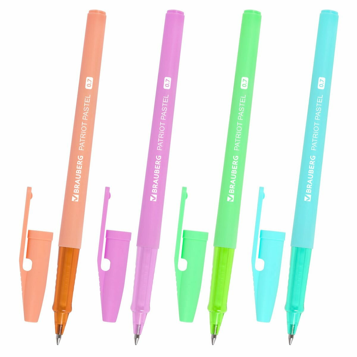 Ручка шариковая Brauberg Россия Patriot Pastel (0.35мм, синяя, корпус цветной) (143967), 360шт.