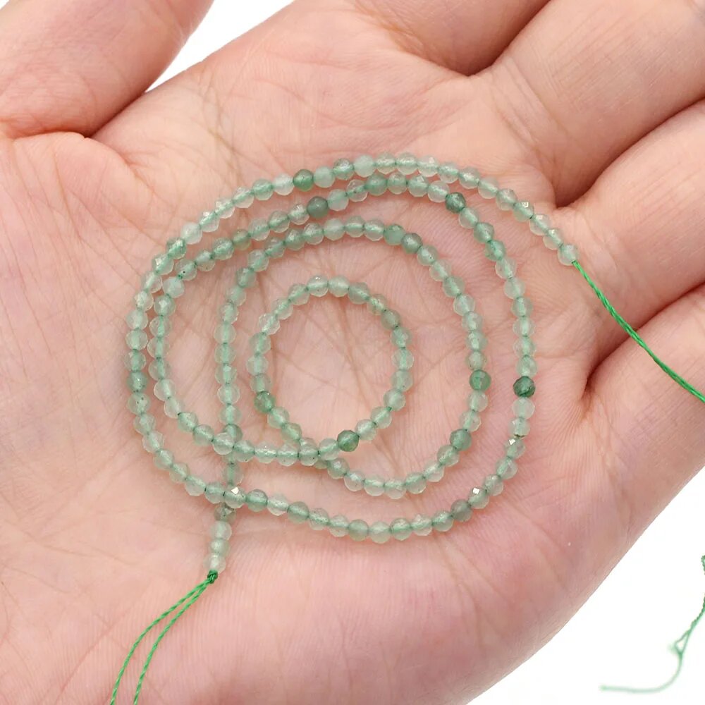 Натуральные каменные бусины Пирит, бирюза, пренит и др, 2-3 мм, 15 дюймов Изумрудный, 3mm, Green Aventurine