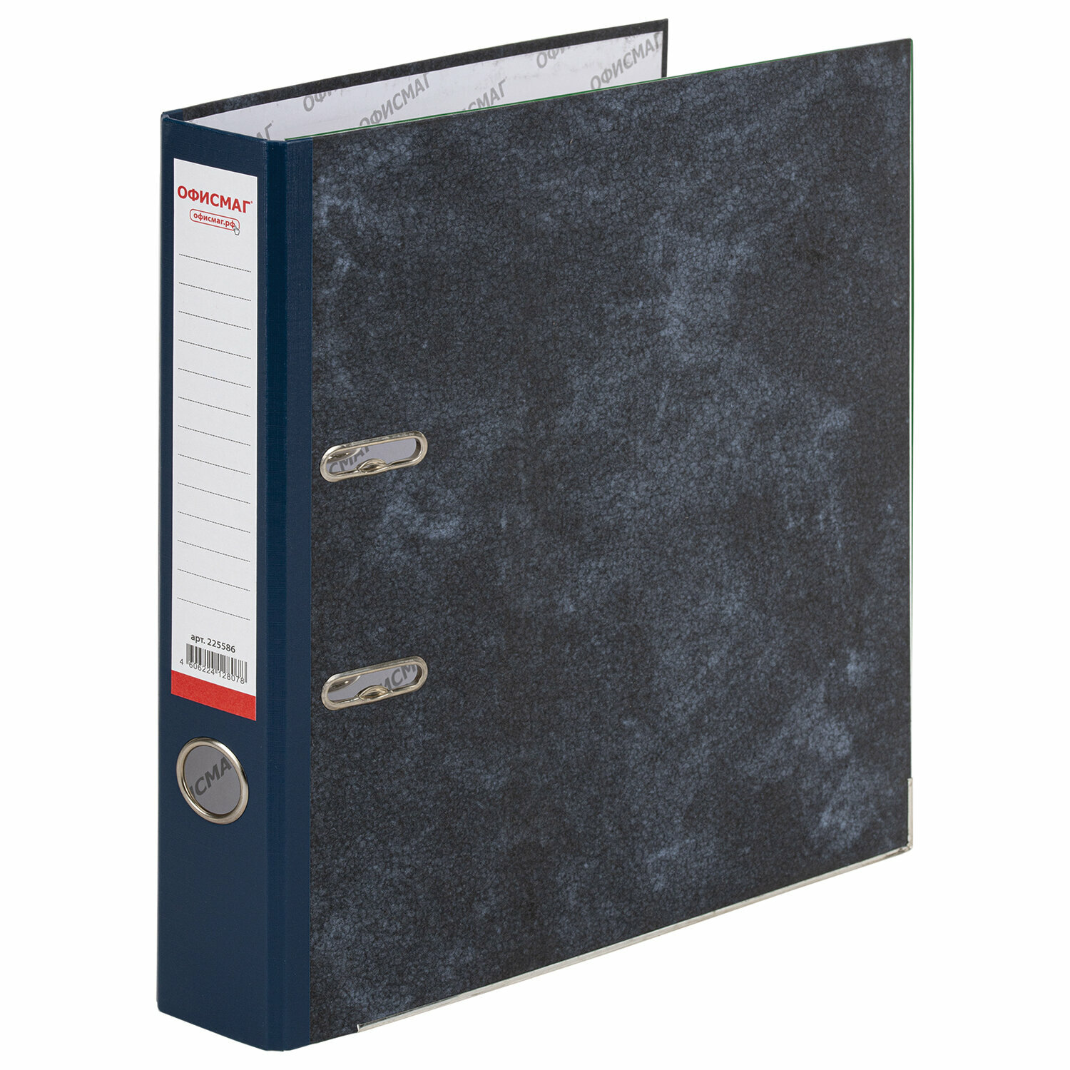 Папка-регистратор офисмаг, фактура стандарт, с мраморным покрытием, 50 мм, синий корешок, 225586 (цена только за 1 шт.)