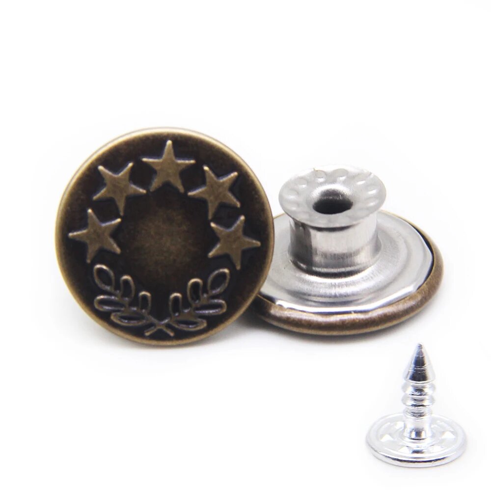 Пуговица джинсовая серебряная 17mm St.Lucas NO 069