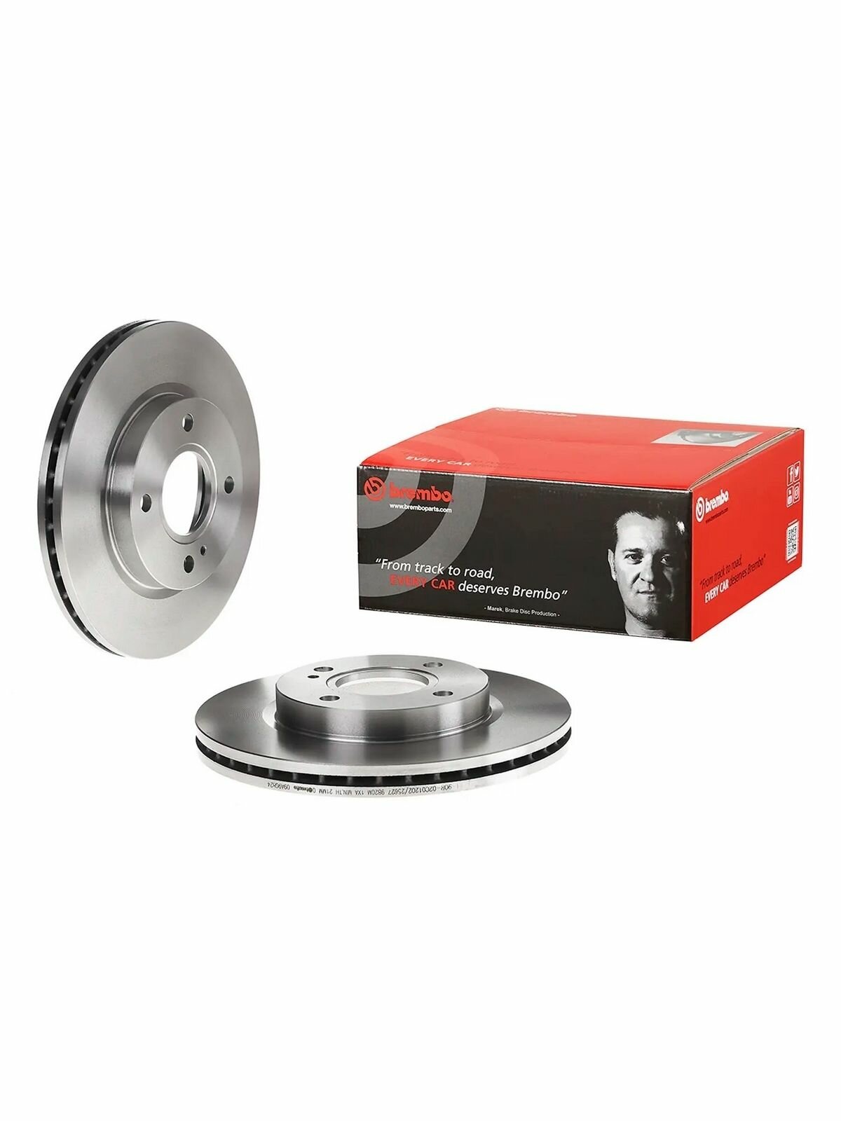 Диск тормозной передний вентилируемый BREMBO 09A96824 для Ford Fiesta 6