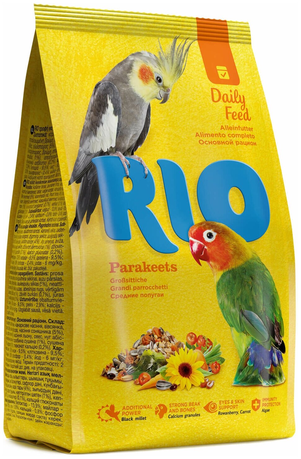 RIO корм Daily feed для средних попугаев, 500 г