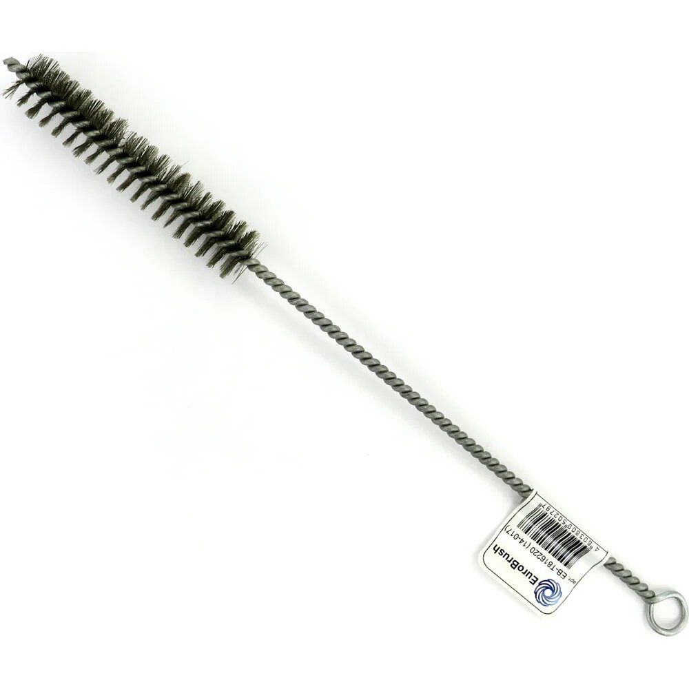 Щетка ерш EuroBrush Д20x100x300 с хв-м + кольцо, ворс гофр сталь 0,15 (код