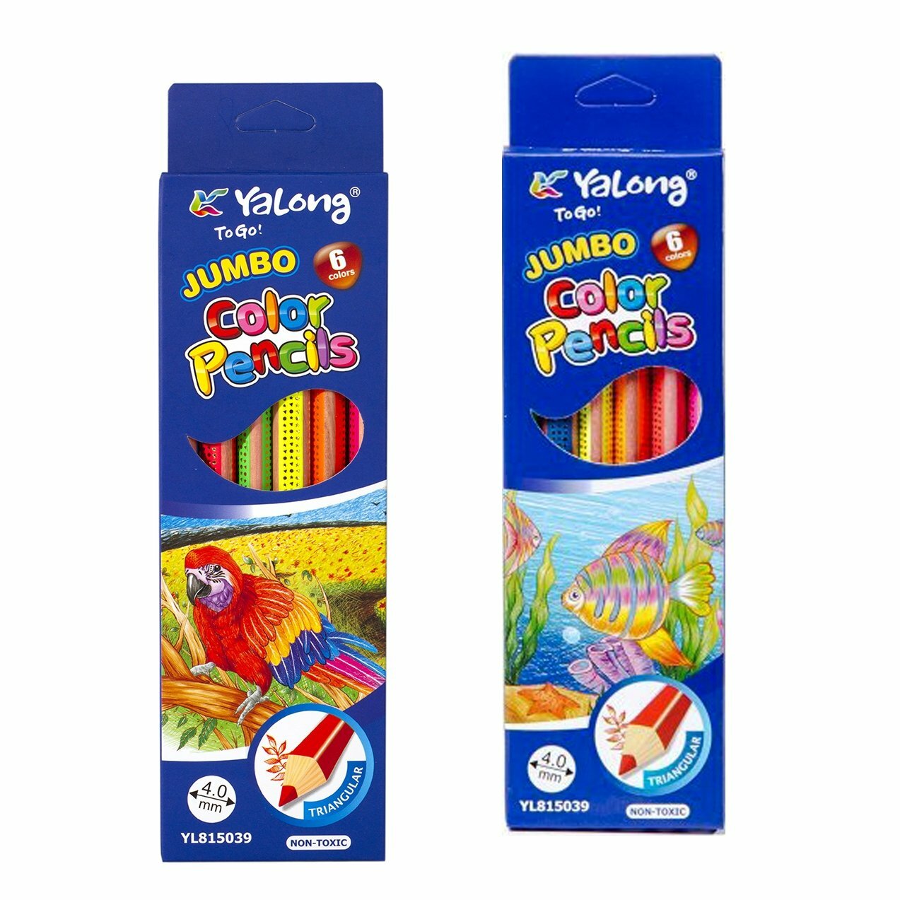 Карандаши цветные 6 цв YALONG Животный мир трехгранные утолщенные