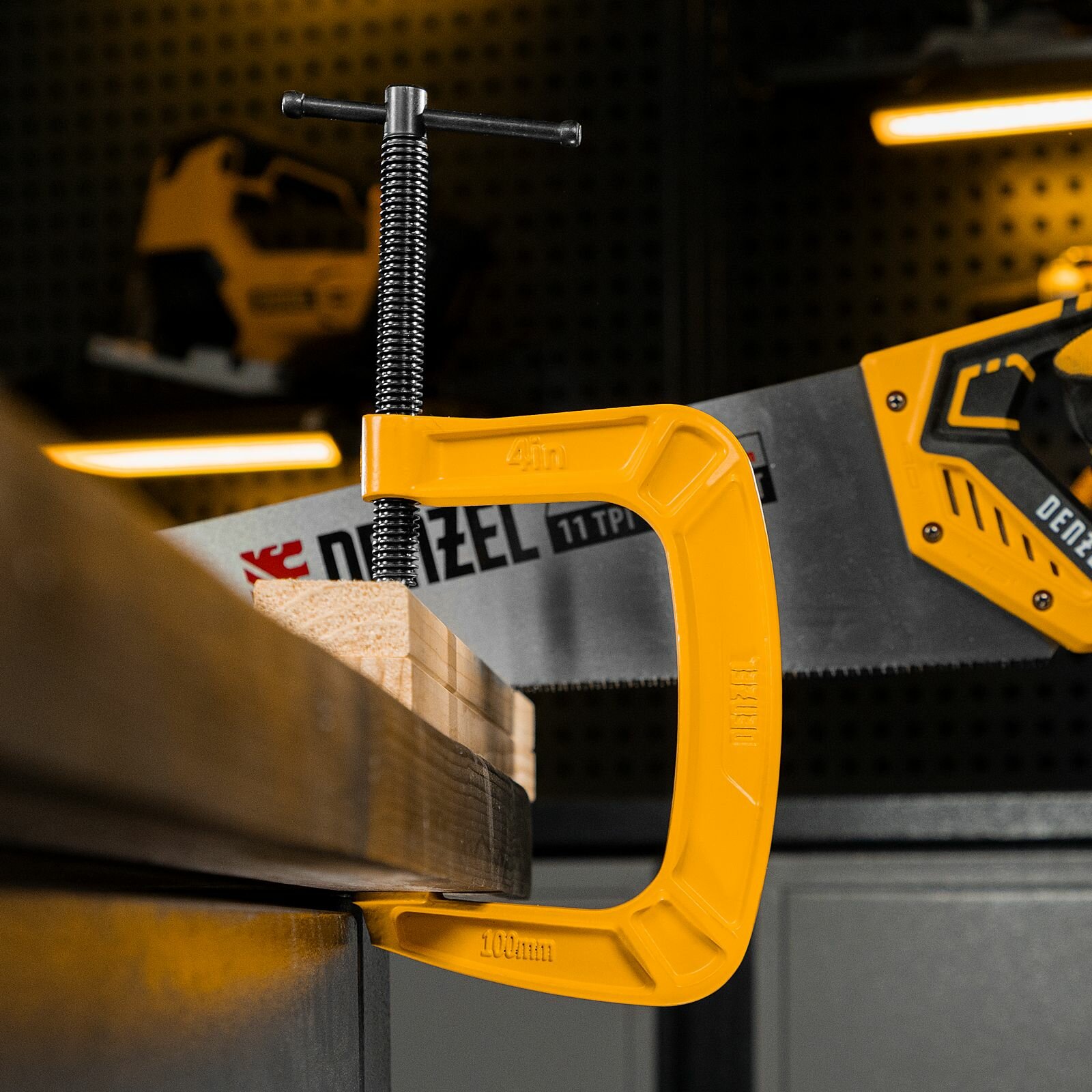 Струбцина G-образная, усиленная, 100 мм Denzel, 20643