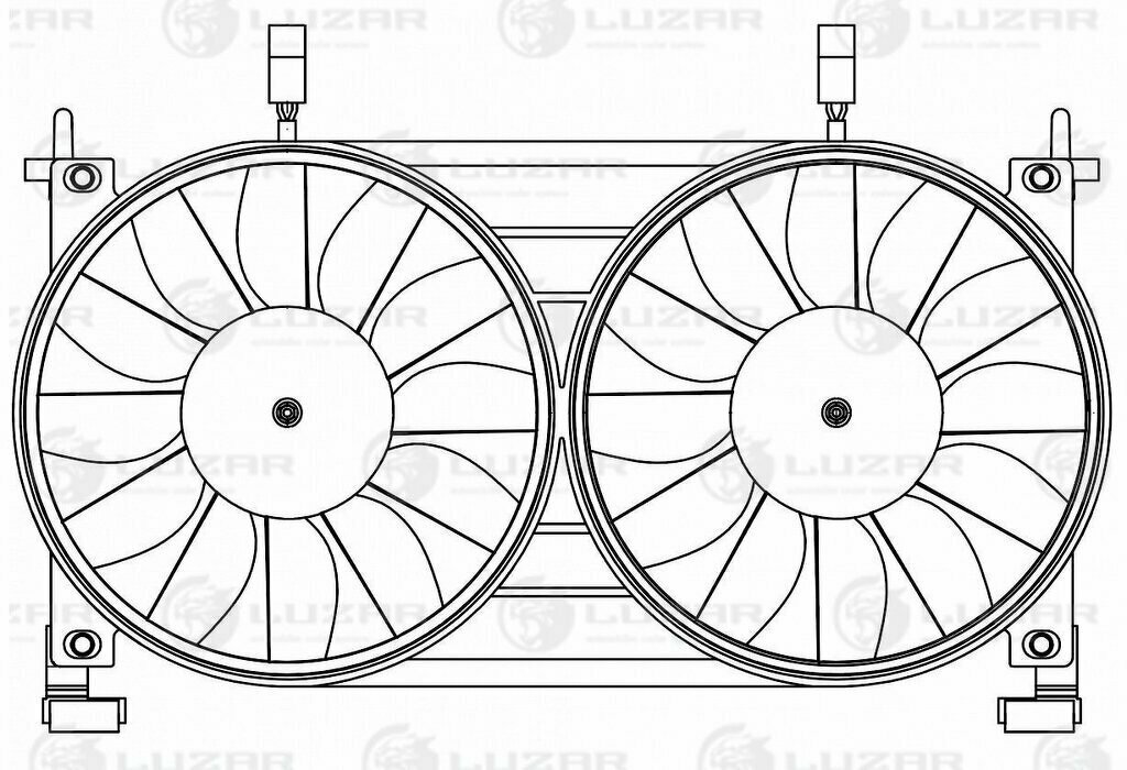 Блок электровентиляторов охлаждения с кожухом (2 вентилятора) 21214 (тип Вентол) LFK01225 LUZAR