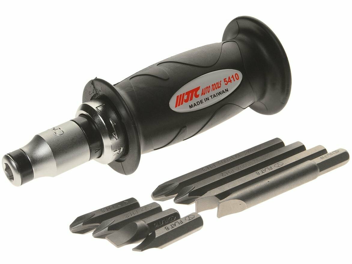 JTC-5410 Отвертка с резиновой рукояткой и набором бит (9пр)