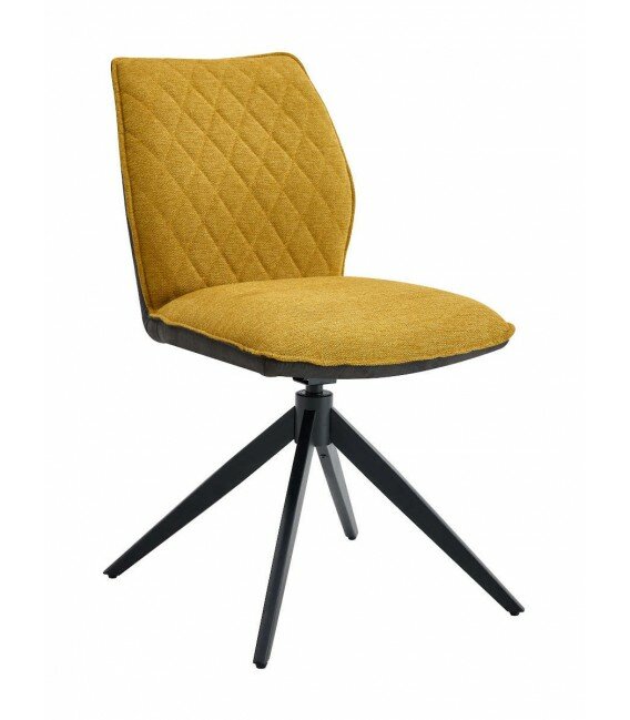 DC876 Стул мягкий поворотный, ГОРЧИЧНЫЙBREGO77/YUMA38, каркас металл черный квадра