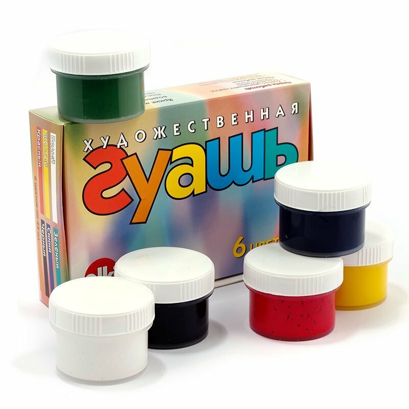 Гуашь Olki 6 цветов по 33 мл (ОЛ.1004)