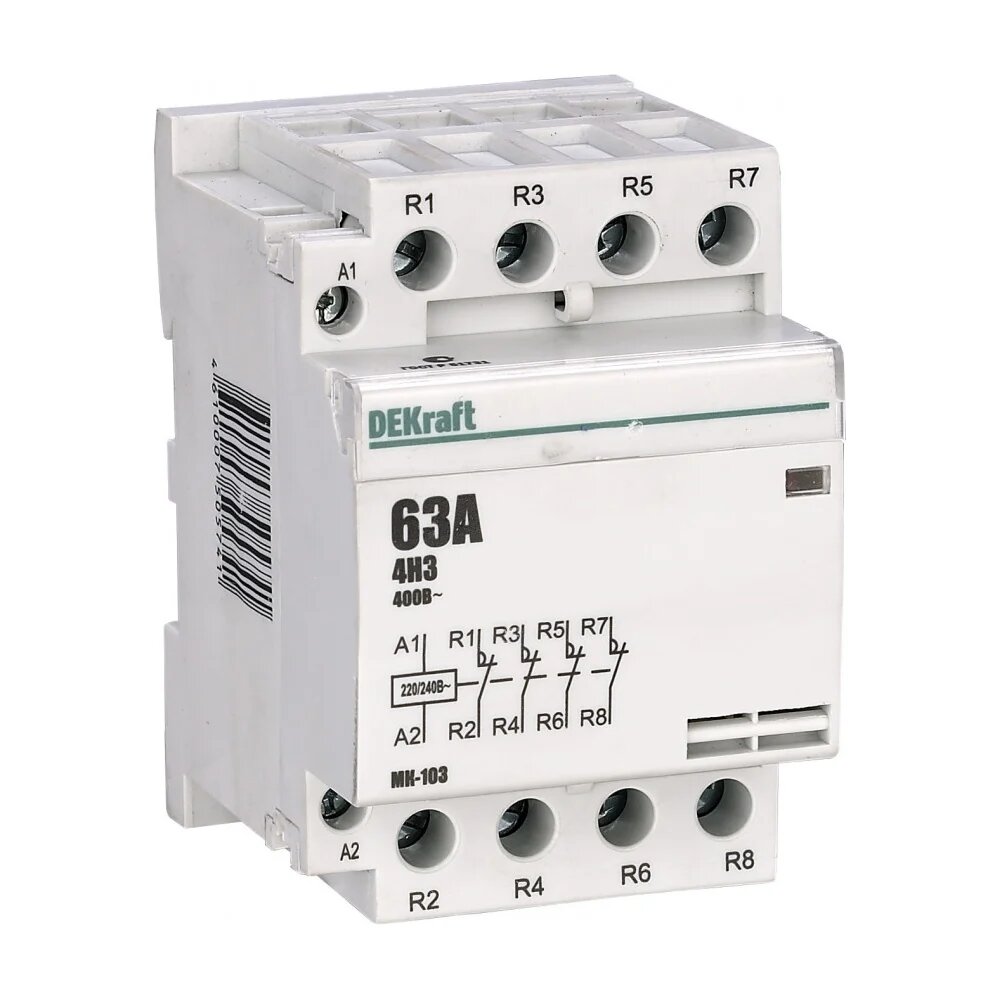 Модульный контактор Dekraft МК103-040A-230B-04 18084DEK для надежного зажима деталей