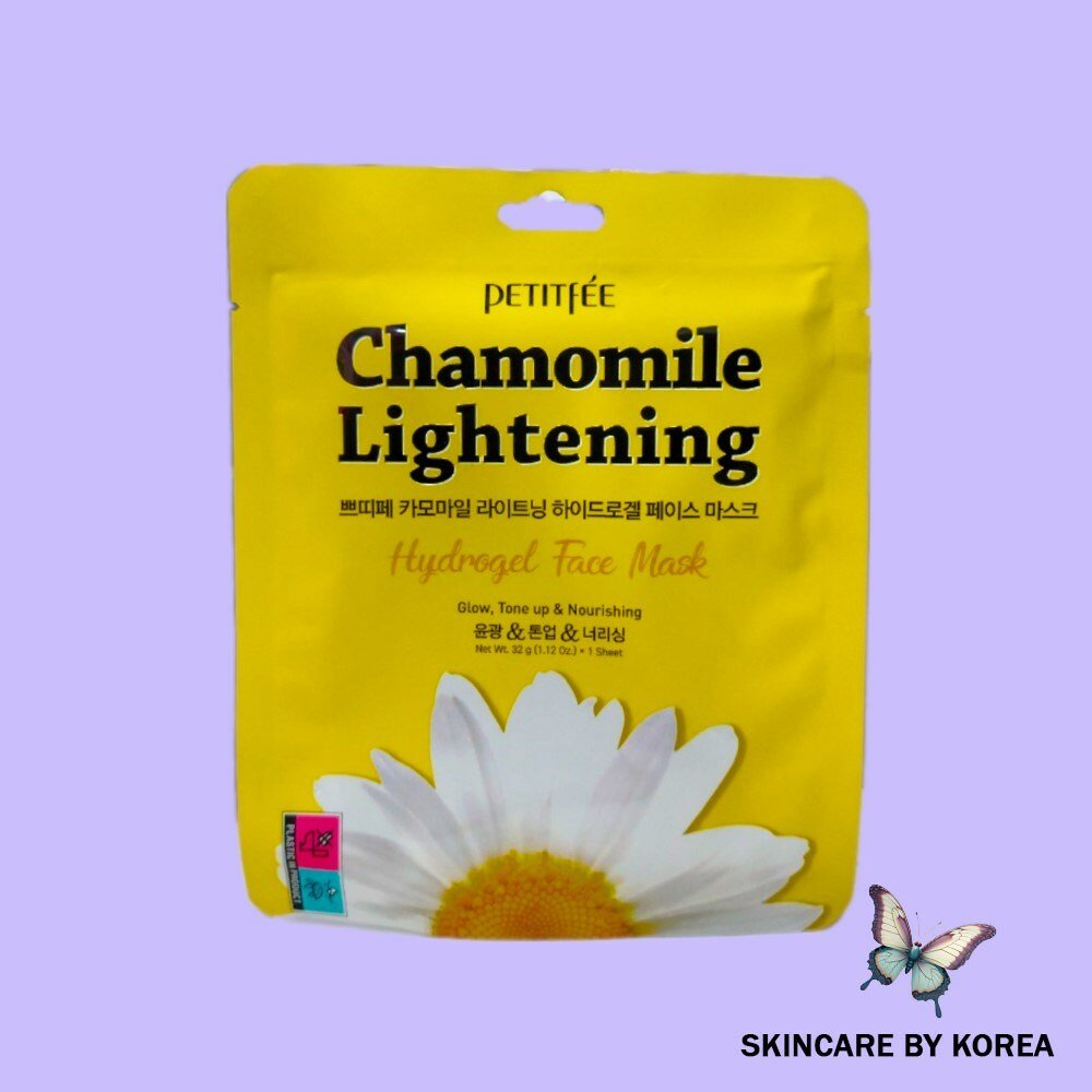 Petitfee Успокаивающая гидрогелевая маска для лица с экстрактом ромашки Chamomile Lightening Hydrogel Mask