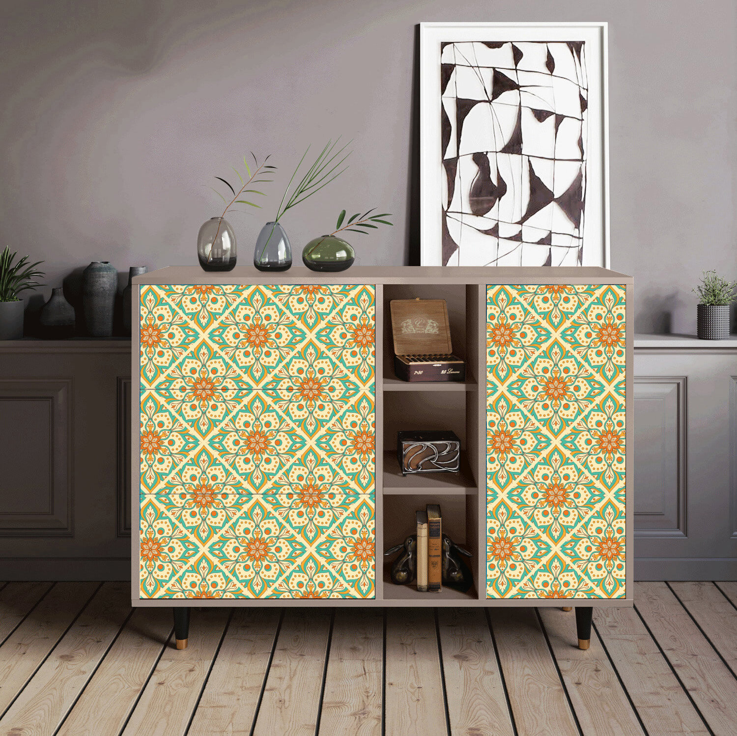 Комод - STORYZ - BS2 Hindu Daisy, Разер - 125 x 97 x 48 см , Цвет корпуса - Бежевый