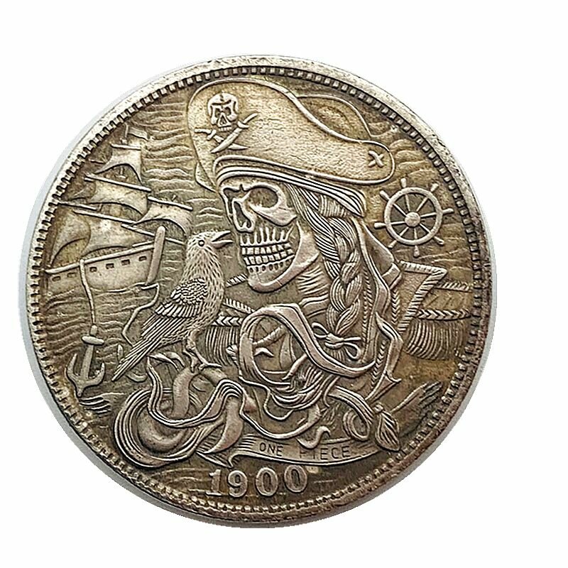 1 серебряный доллар США 1900 года Череп и кости буканьера