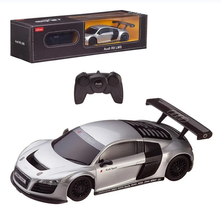 Машинка на радиоуправлении Rastar 46800S Audi R8 LMS (1:24, 18,5см). Серебристая