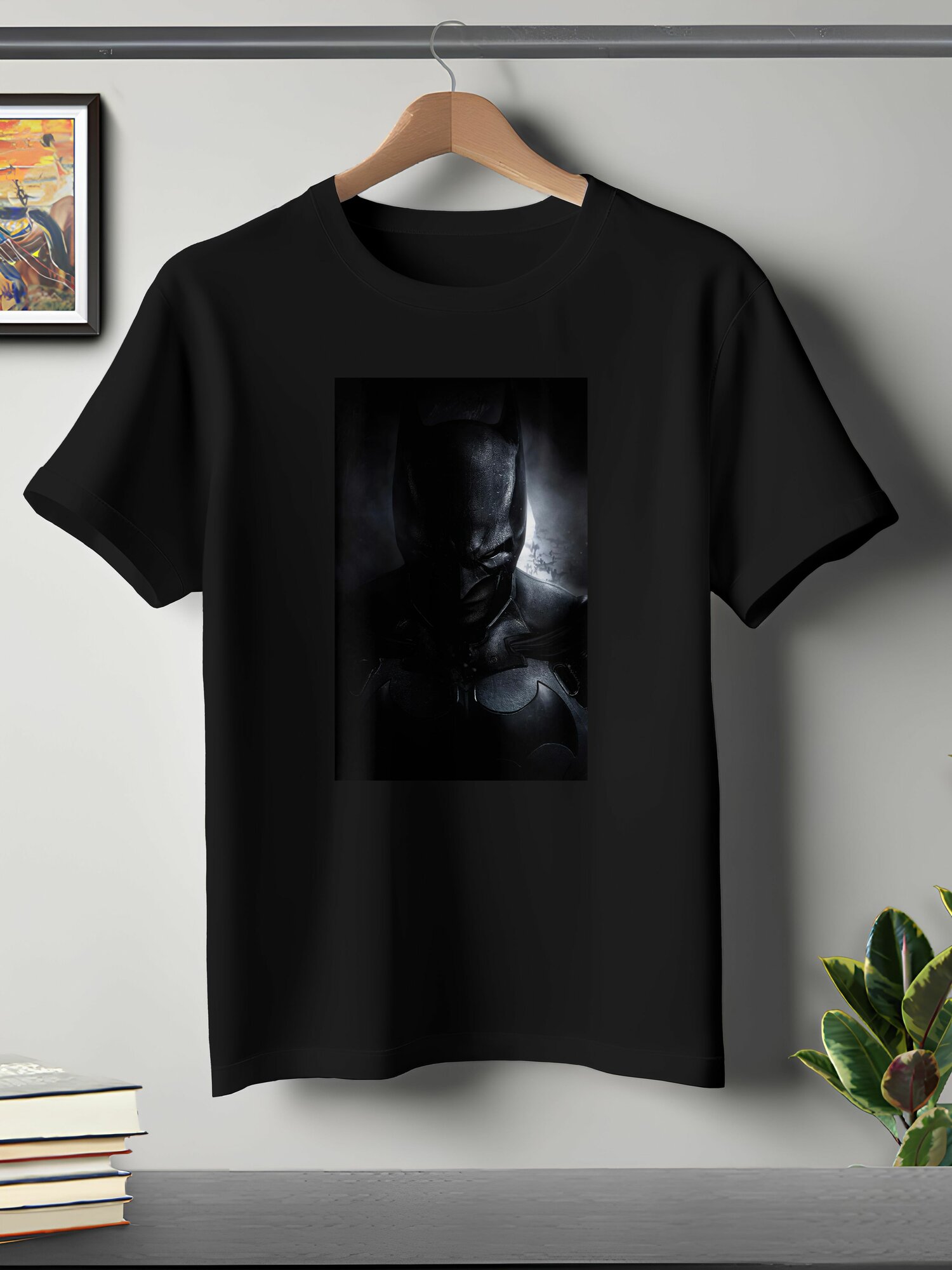 Футболка ONEQ унисекс 50-52 (XL) размер с принтом Бэтмен, черная