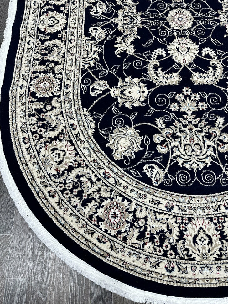 Ковер, Овал, Синий, Белый, Бежевый, Классический, на пол, в гостиную, спальню, в ассортименте (100 см. на 180 см.)