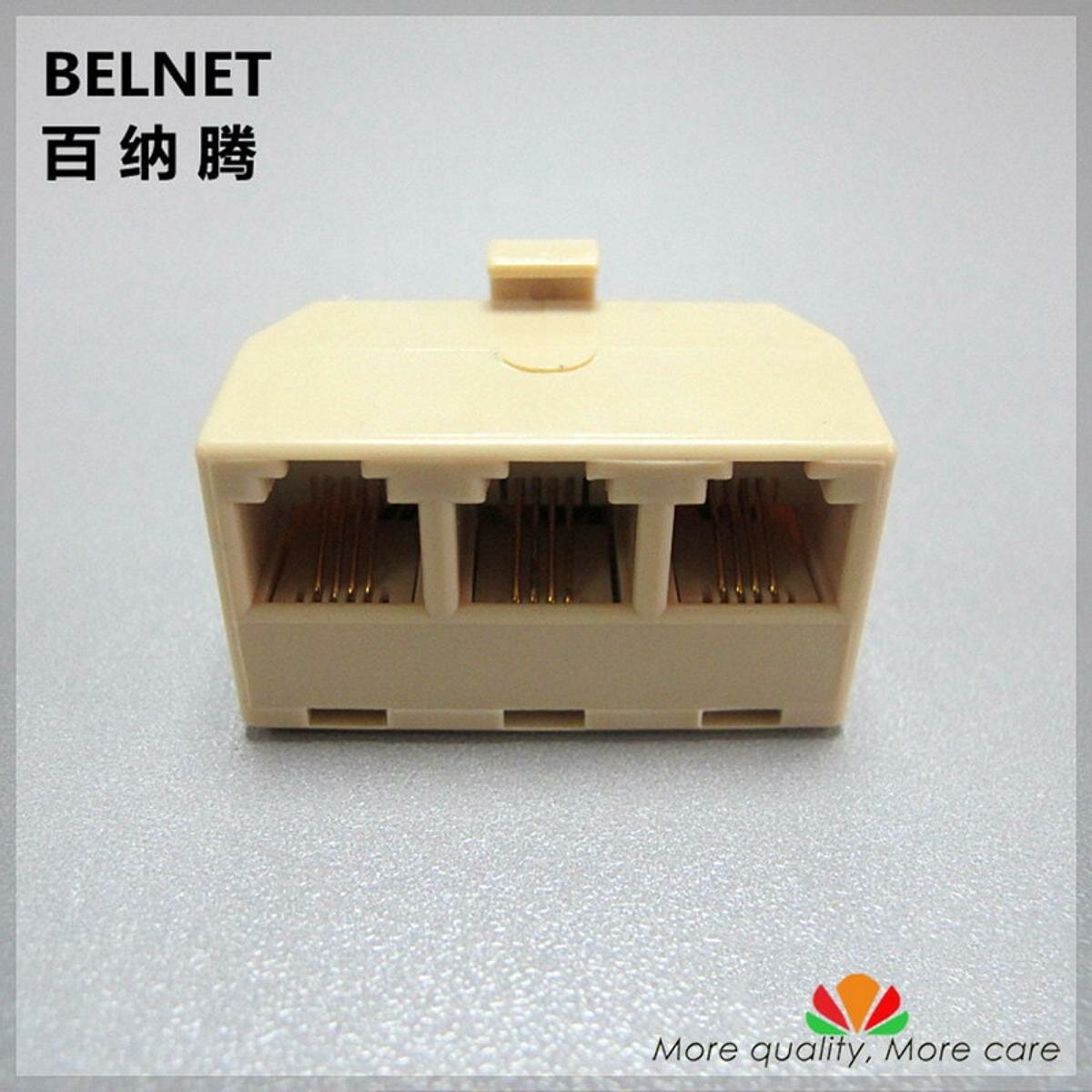 Телефонный разветвитель RJ11 один на три выхода 4 через головной телефонный адаптер рожки телефонная линия на три линии