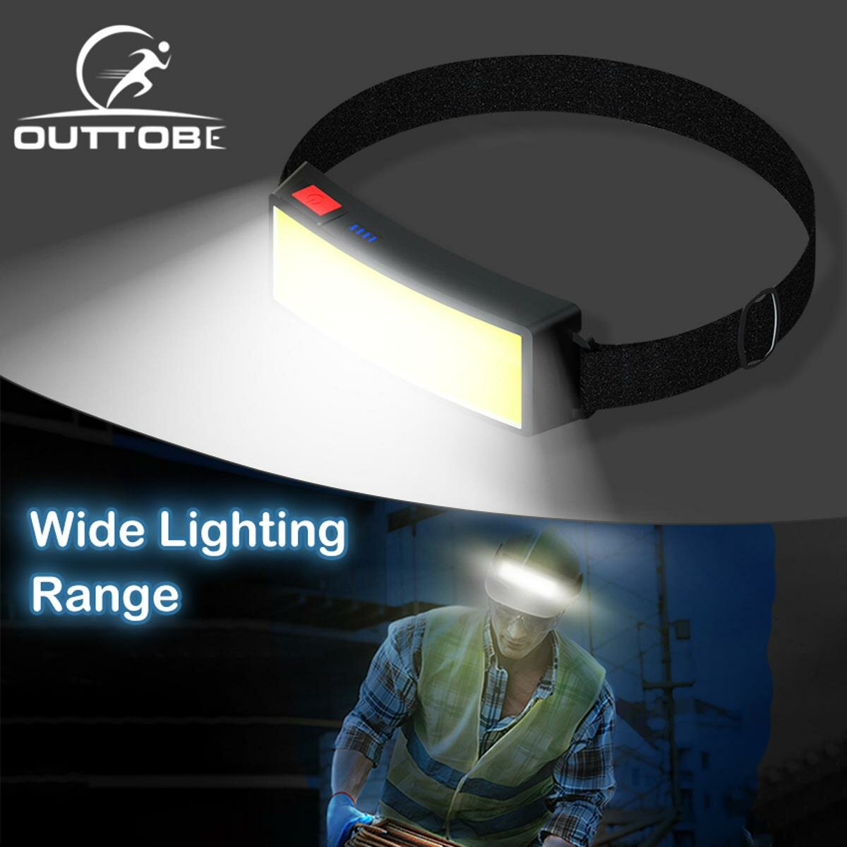 Outtobe Headlamps LED COB Headlight USB перезаряжаемый головной фонарь водонепроницаемый фонарь налобный фонарь для кемп