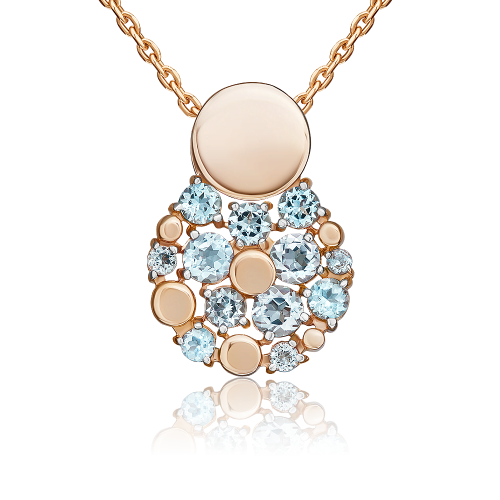 Подвеска, красное золото, 585 проба, топаз